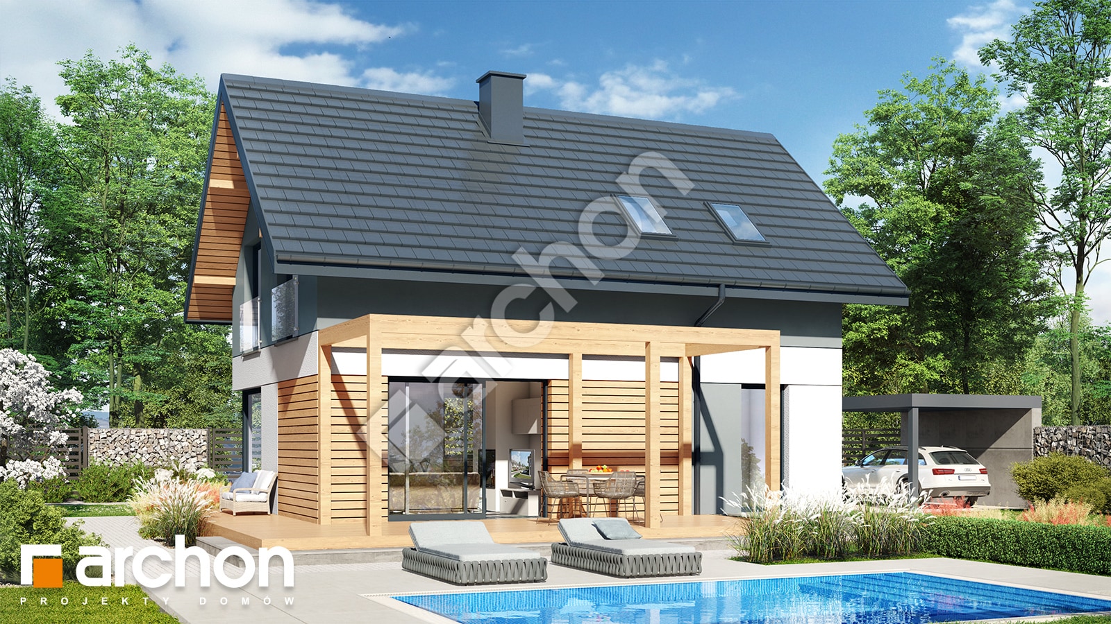 Projekt domu Dom w trytomach (E) OZE Galeria - ARCHON+